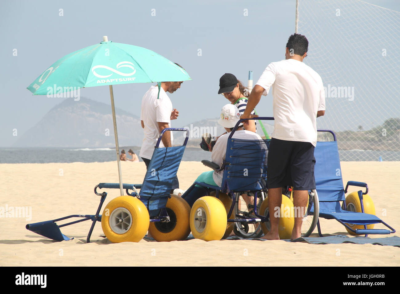 People, amphibious chair, Copacabana Beach, 2016, Copacabana, Rio de ...
