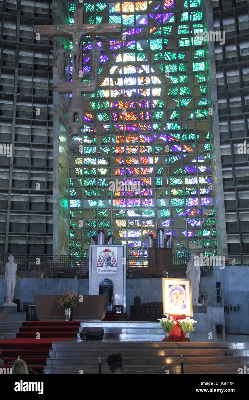 Inside, interior, Metropolitan Cathedral, 2016, Center, City, Rio de ...