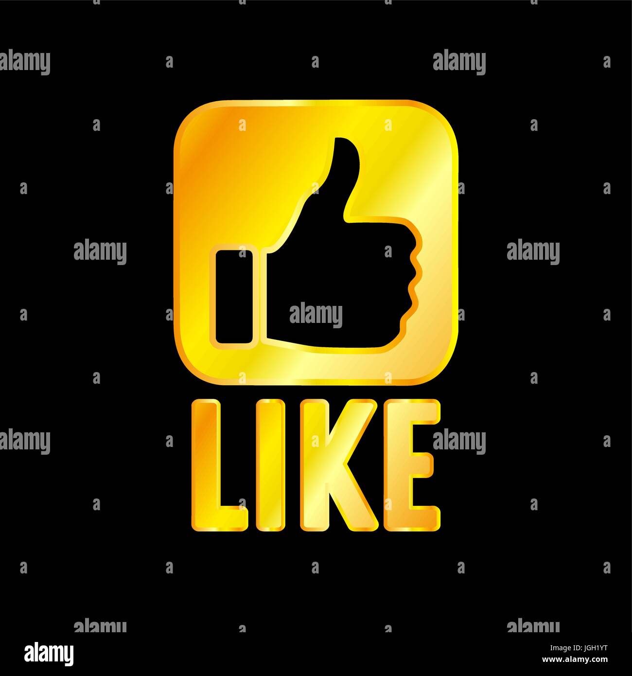 Golden Like Emblem with Black Background, Vector, Illustration Stock ...