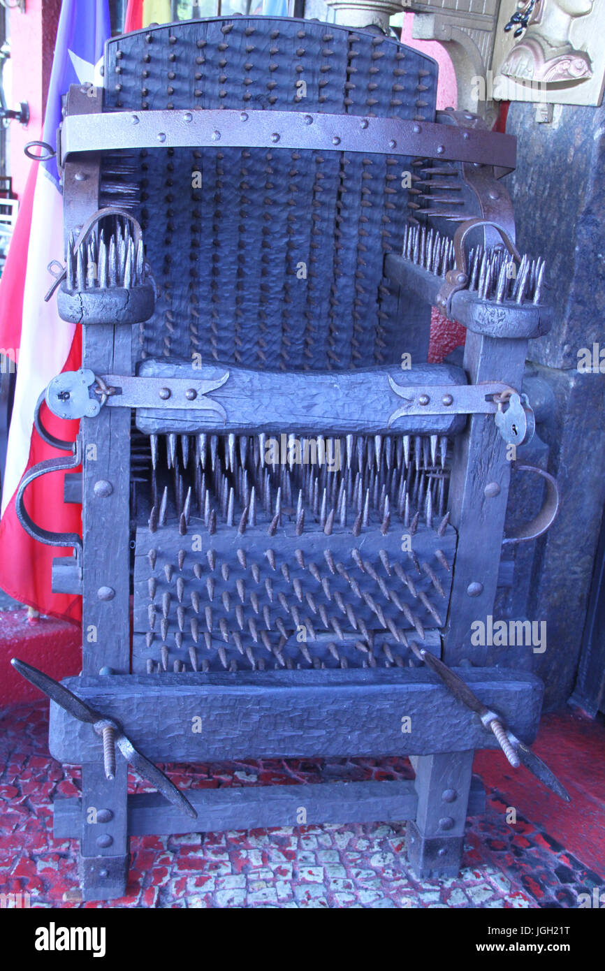 Torture Chair, Inquisitorial Chair, 2016, Rio de Janeiro, Brazil Stock ...