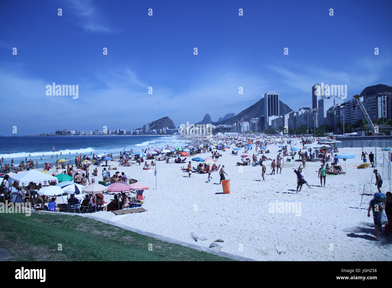 People, Tourists, Leme Beach, 2016; Leme; Rio de Janeiro, Brazil Stock ...