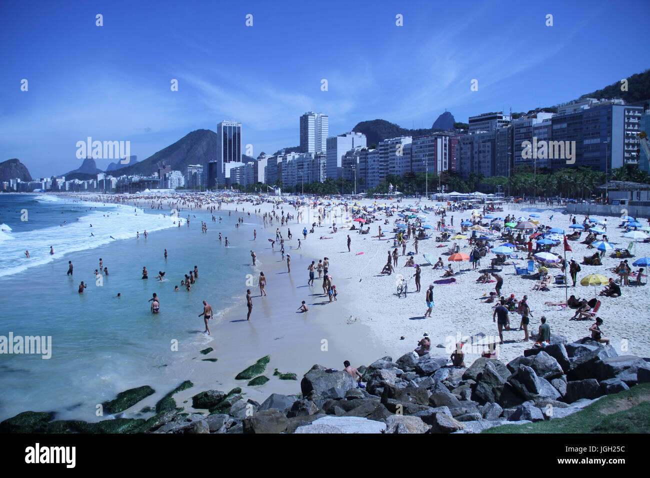 People, Tourists, Leme Beach, 2016; Leme; Rio de Janeiro, Brazil Stock ...