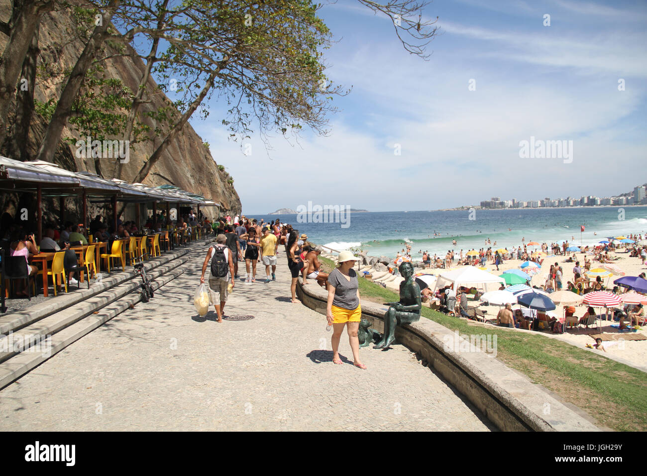 Statue Clarice Lispector, People,Tourists, Leme Beach, 2016; Leme; Rio ...