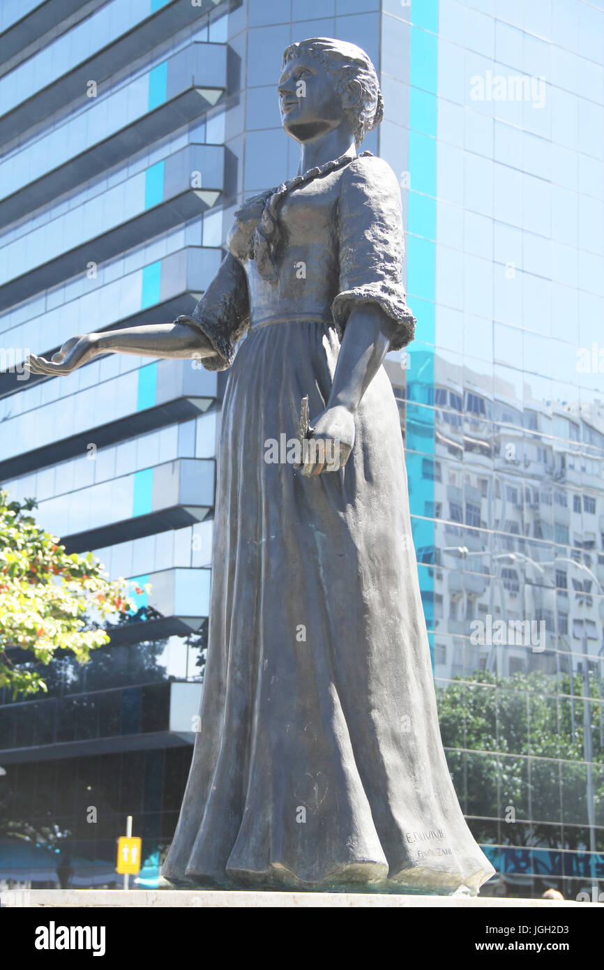 Statue Princess Isabel, Princesa Isabel Avenue, 2016; Copacabana; Rio ...