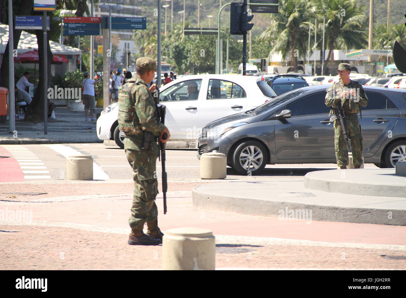 Soldiers, Army, Princesa Isabel Avenue, 2016; Copacabana; Rio de ...