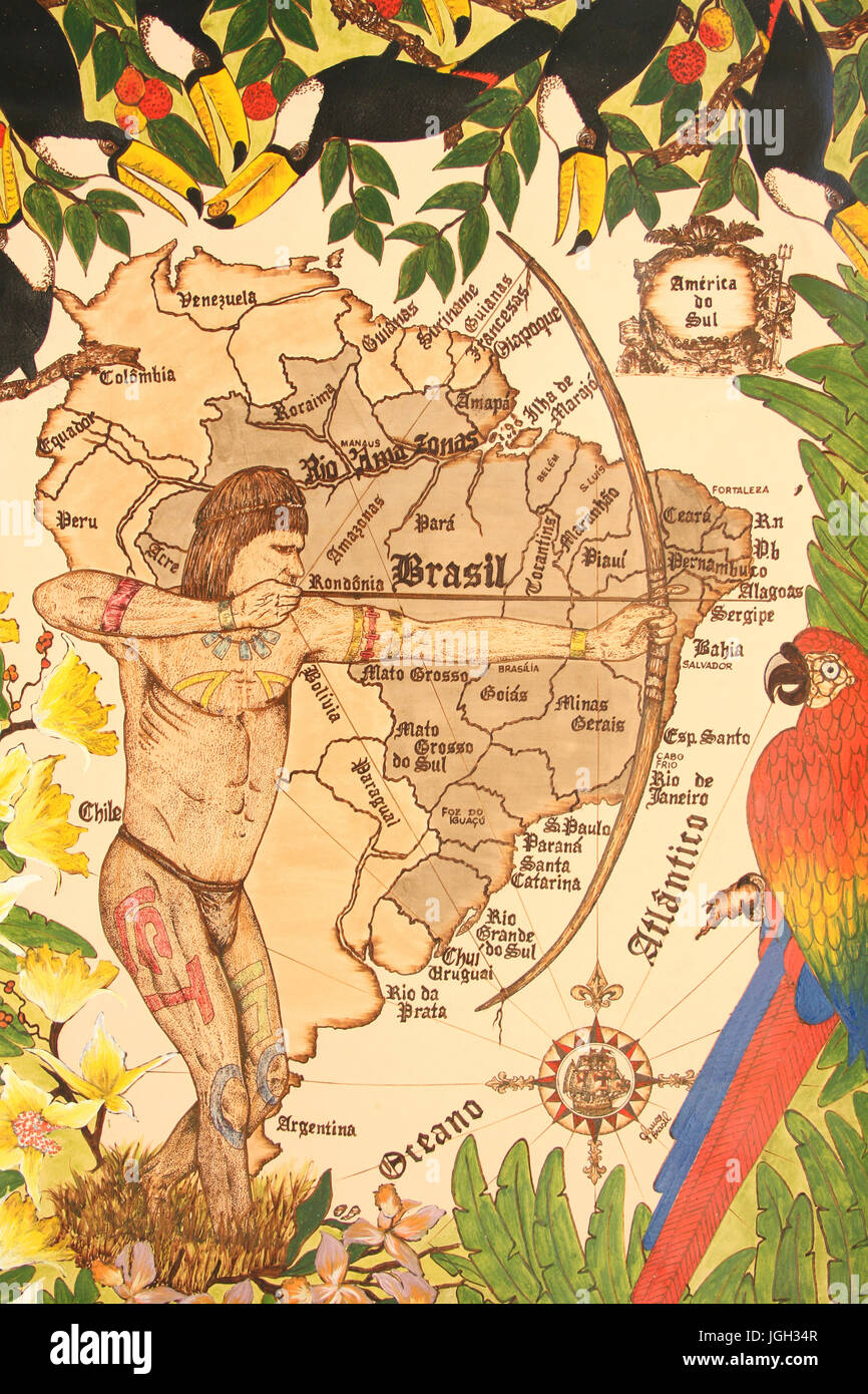 Brazil map ancient hi-res stock photography and images - Alamy