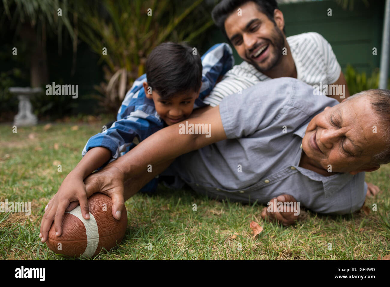 Family Playing American Football