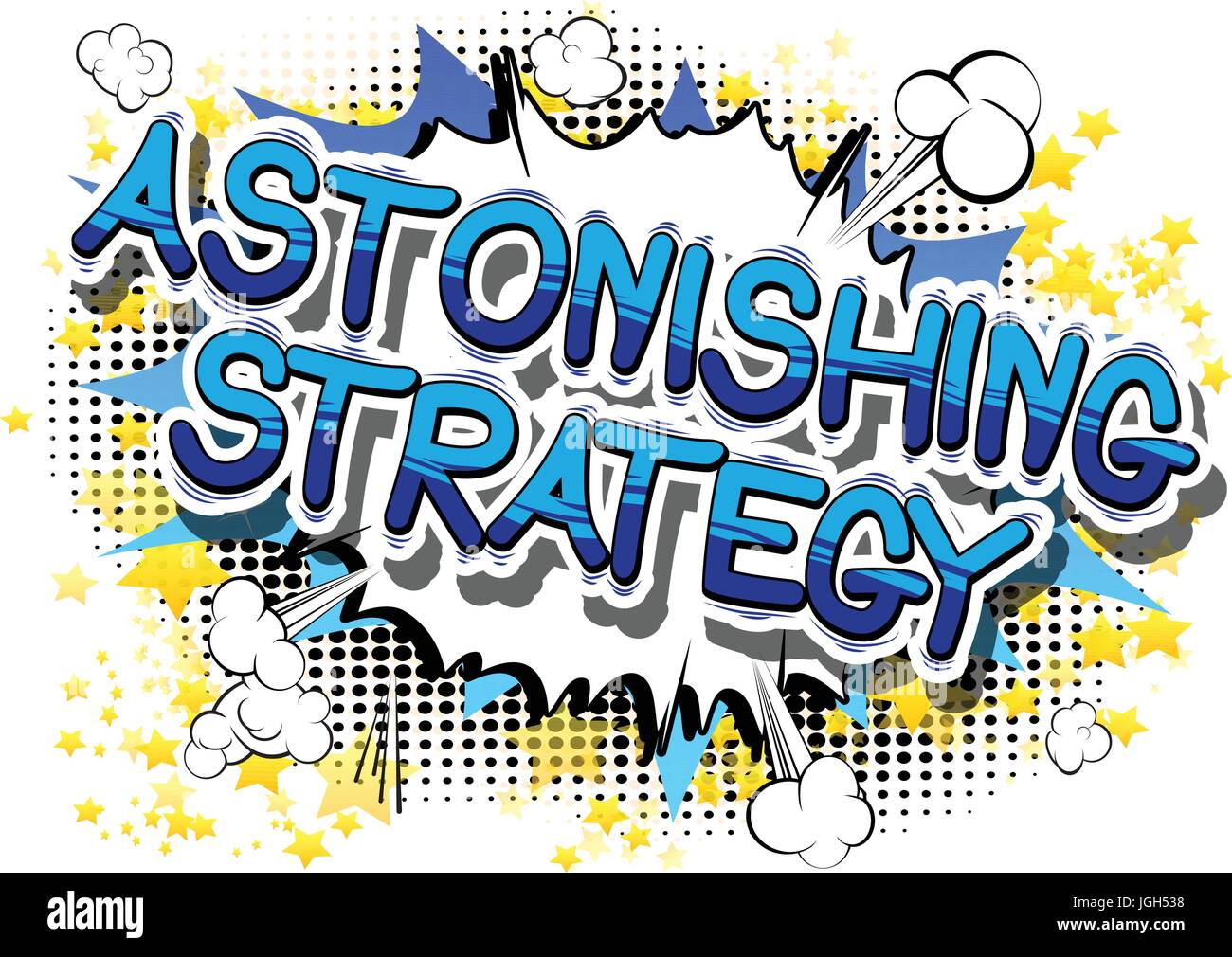Astonishing Strategy - Comic book style phrase on abstract background ...