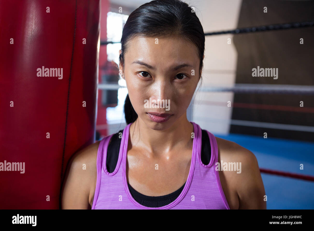 Young blond female boxer boxing hi-res stock photography and images - Alamy