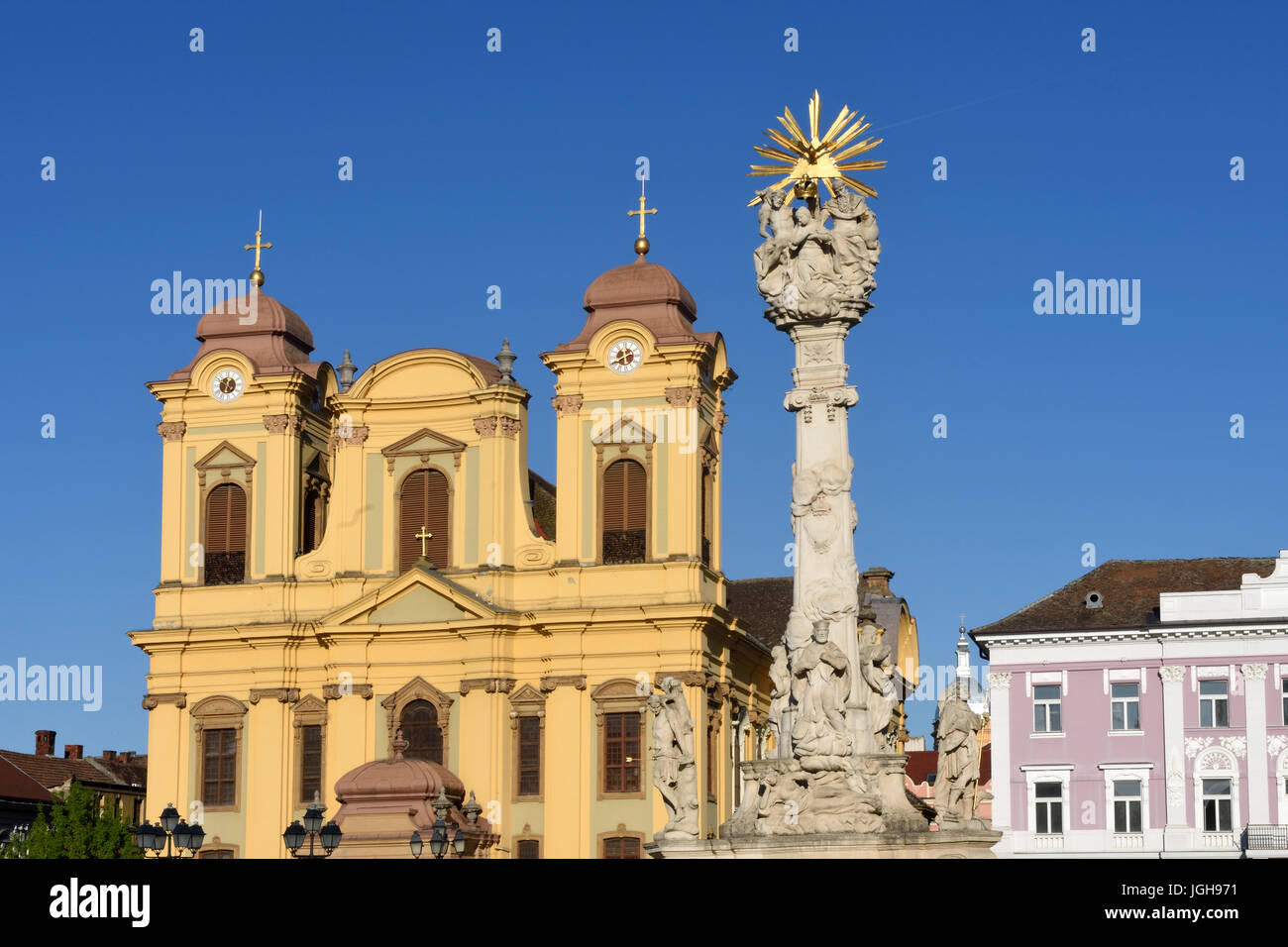 church and Union Square of Timisoara, Romania Stock Photo - Alamy