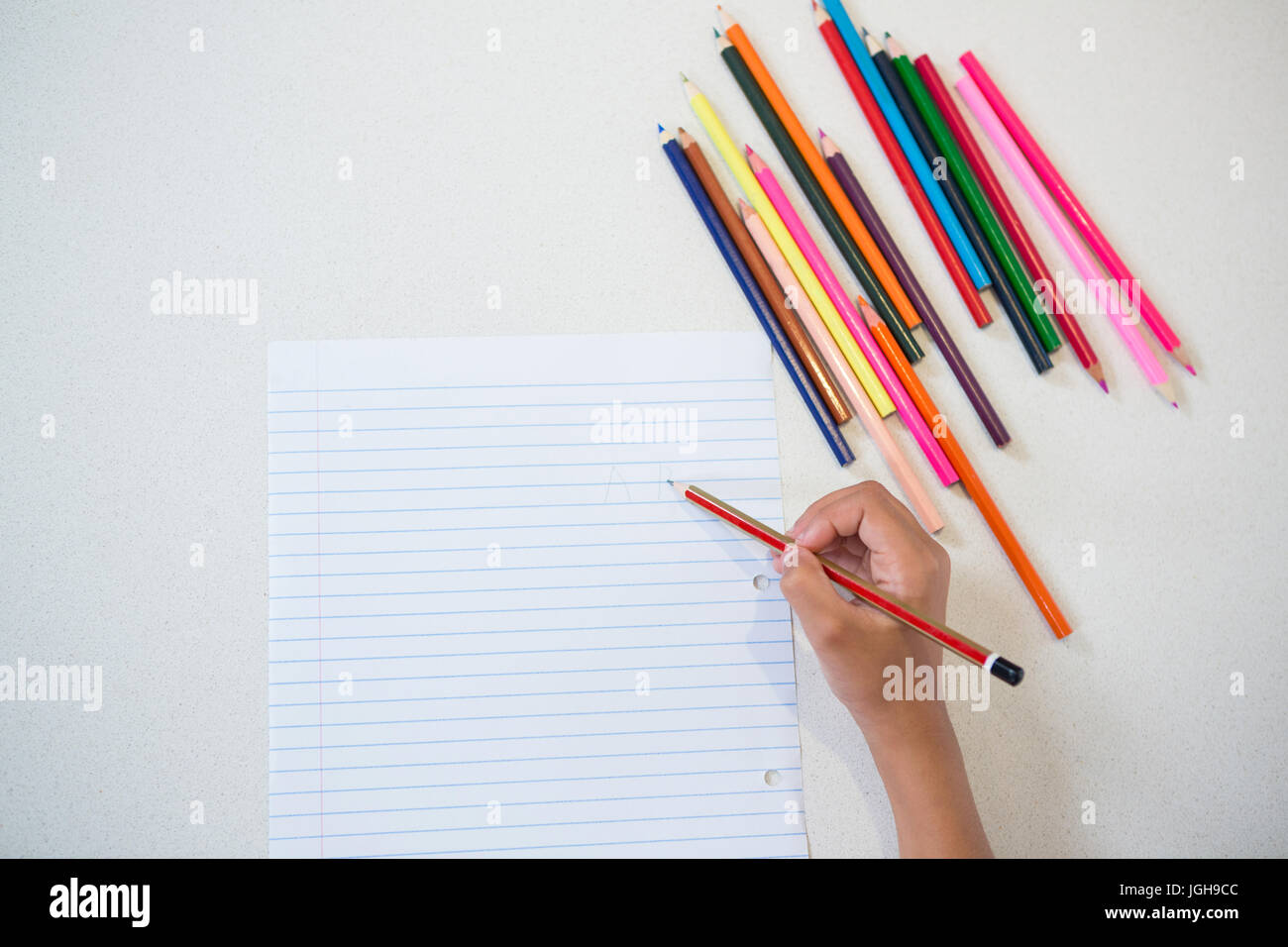 Overhead view child drawing hi-res stock photography and images - Alamy