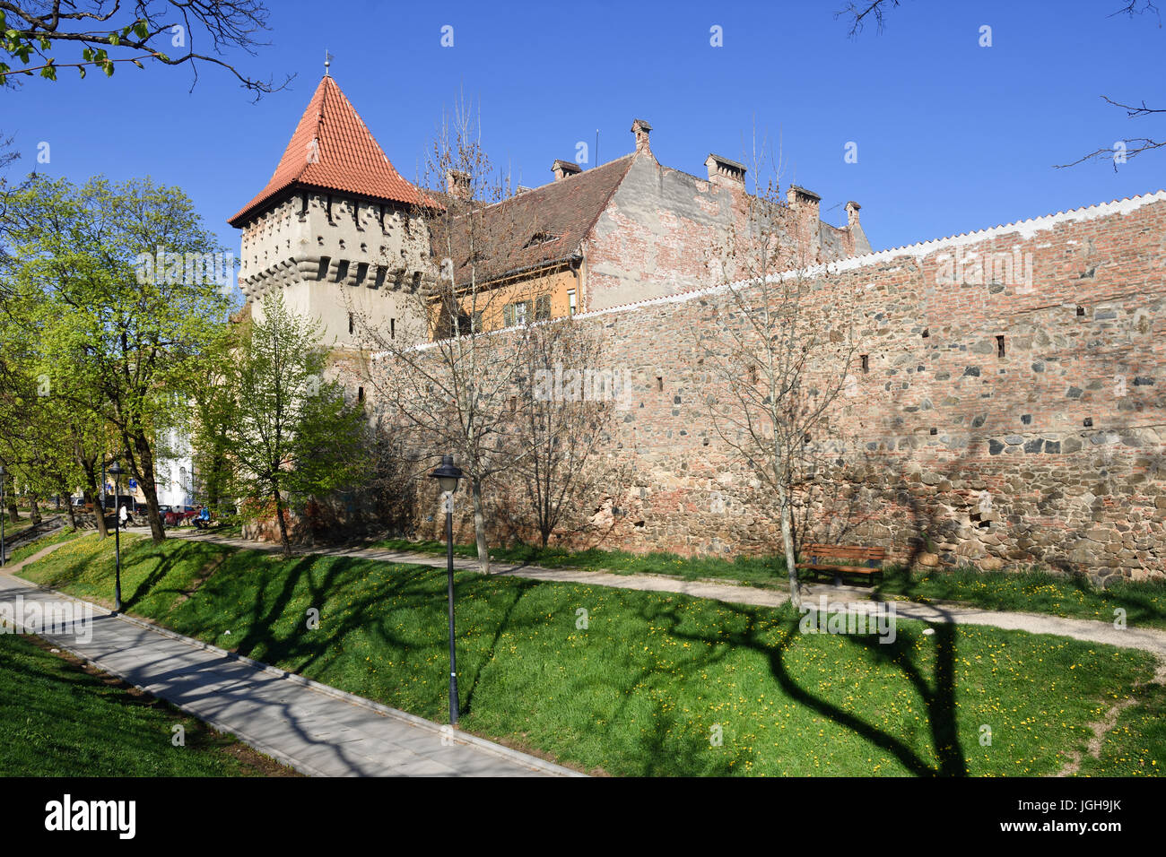 medieval wall tower of Sibiu, Transylvania, Romania Stock Photo - Alamy