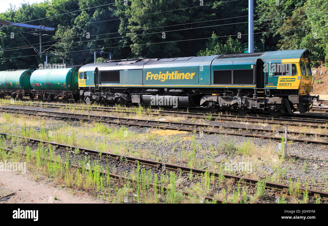Freightliner Intermodal Class 66 Locomotive, Ipswich, Suffolk, England ...