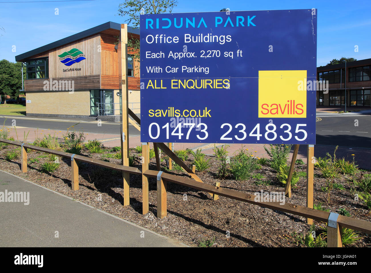 Savills commercial property advertising office buildings, Riduna Park ...