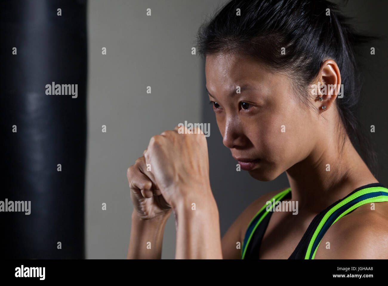 Focused determined asian woman hi-res stock photography and images - Alamy