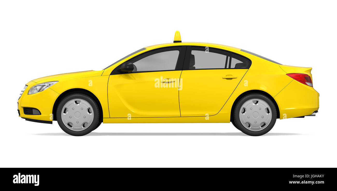 Yellow Taxi Isolated Stock Photo - Alamy