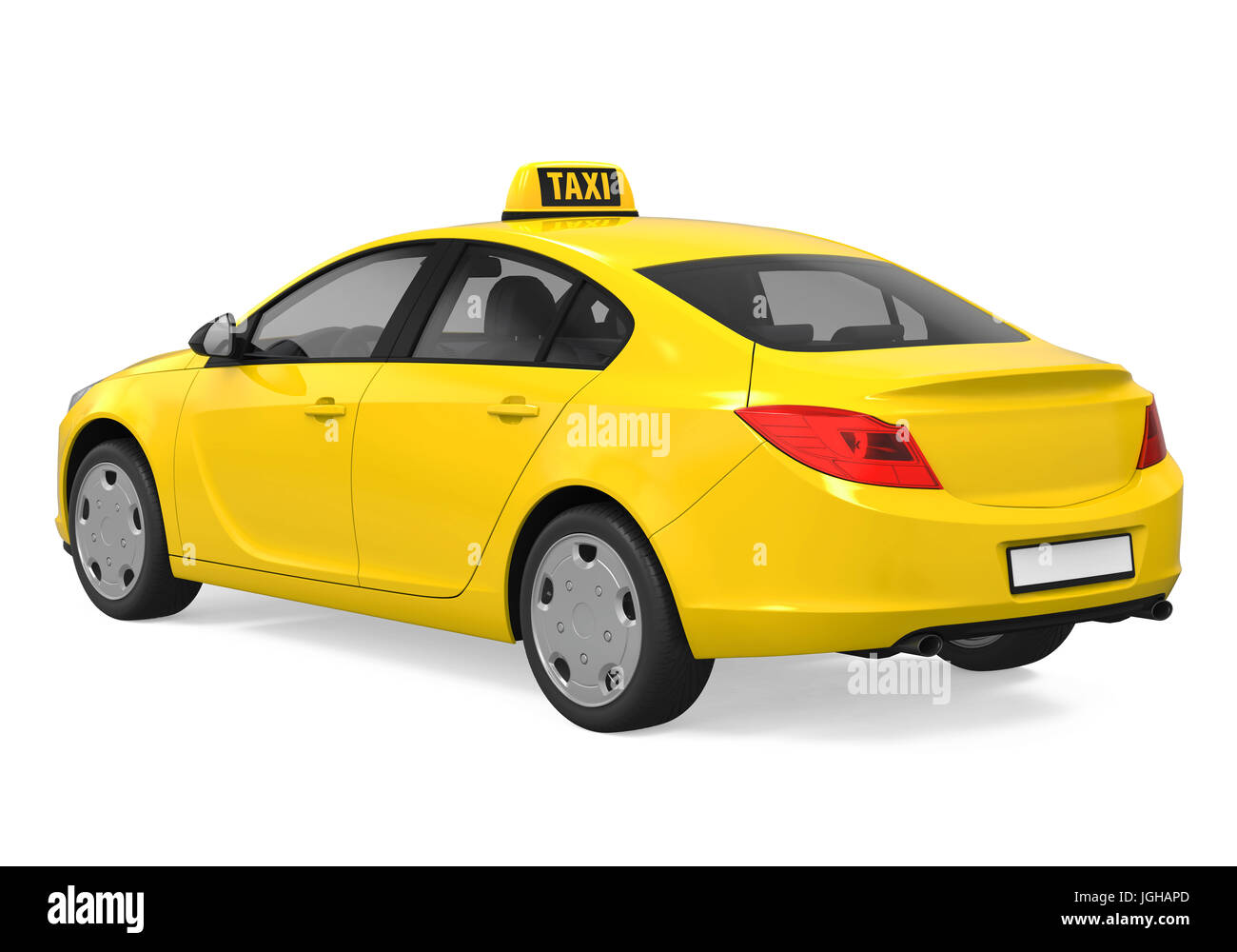 Yellow Taxi Isolated Stock Photo - Alamy