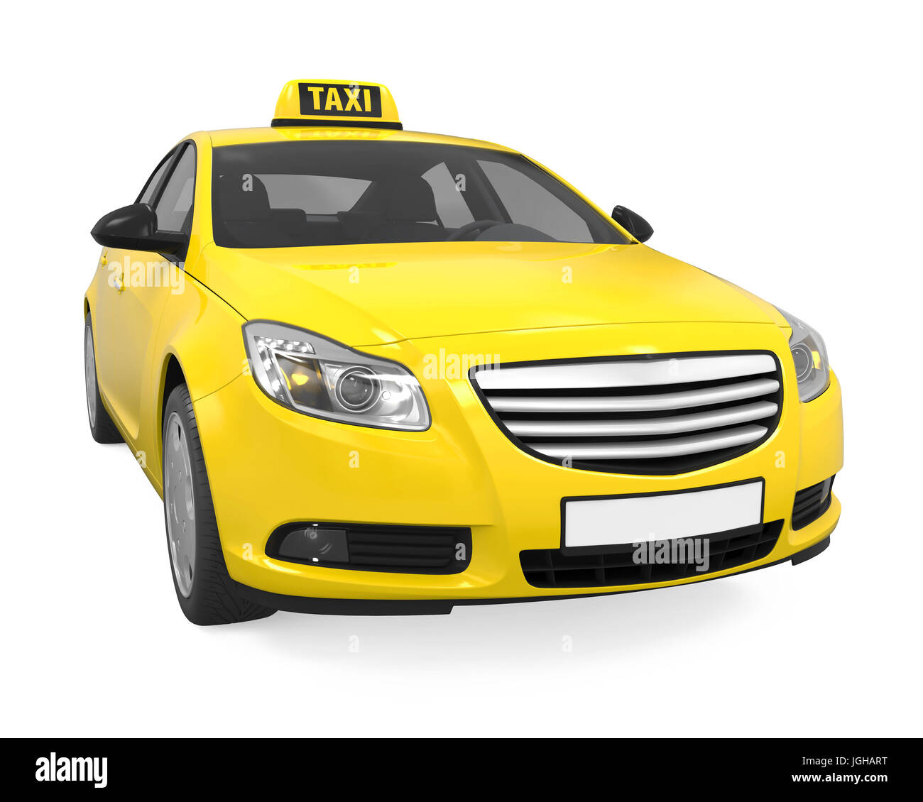 Yellow Taxi Isolated Stock Photo - Alamy