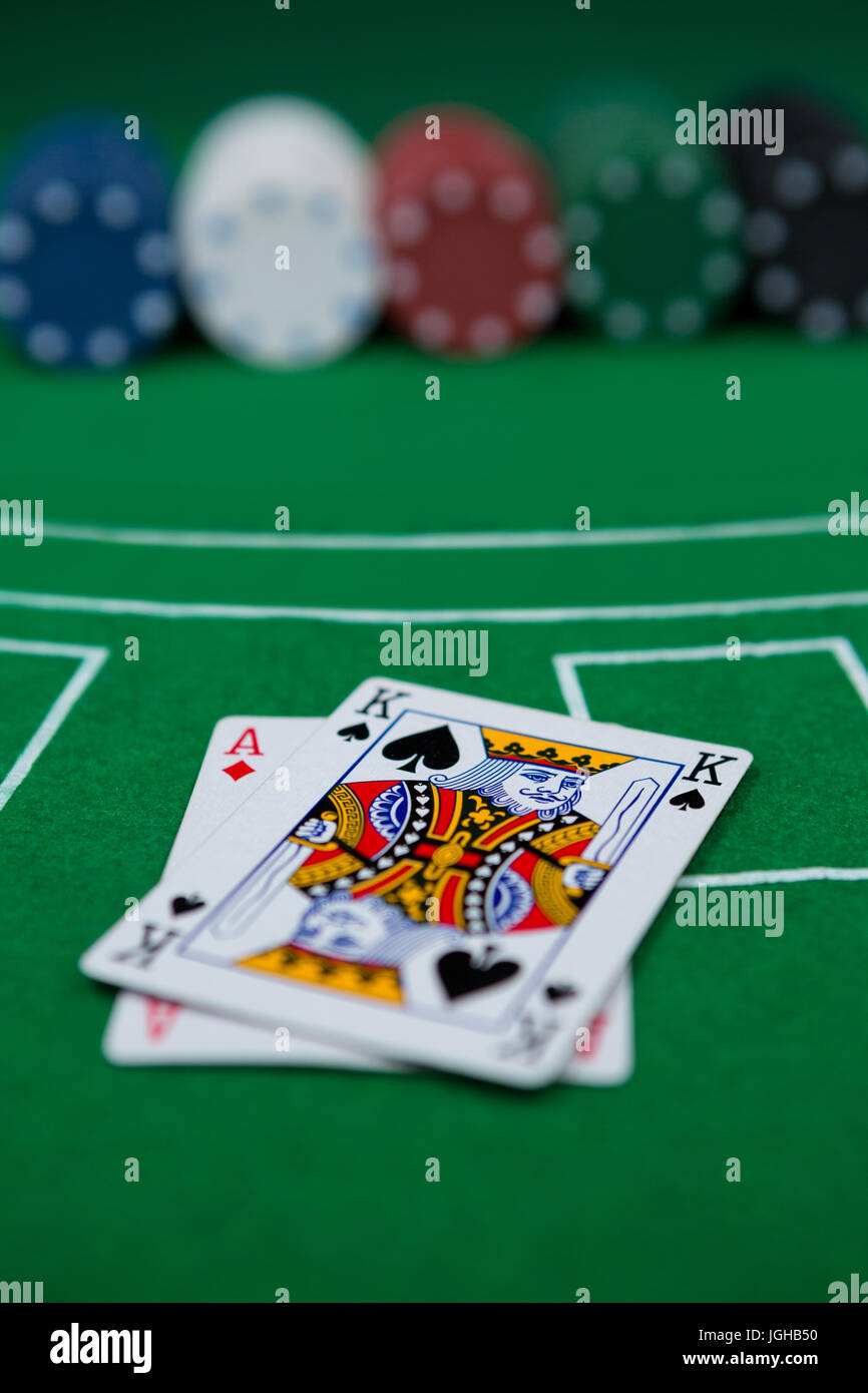 Blackjack table hi-res stock photography and images - Alamy