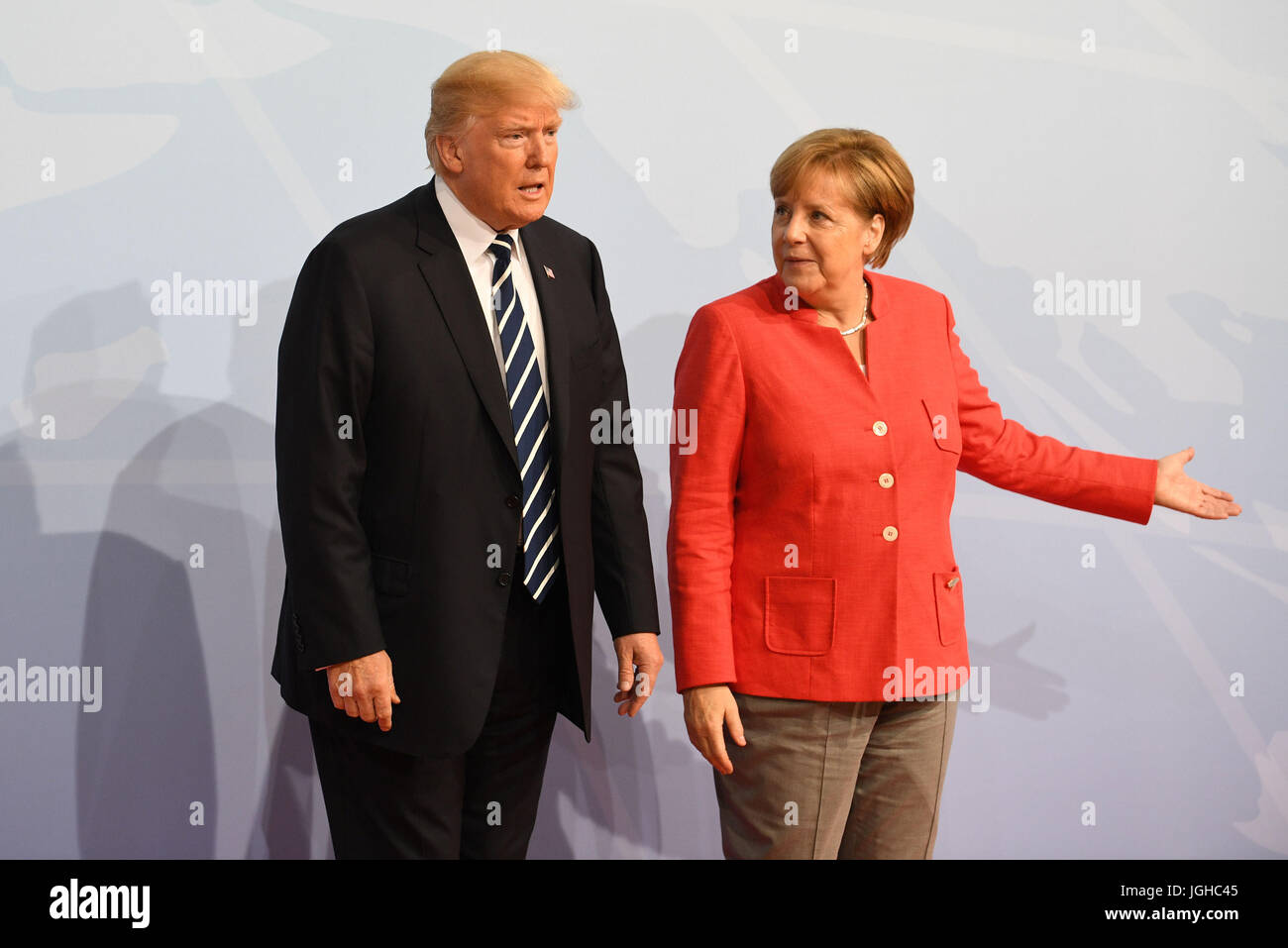 German Chancellor Angela Merkel and US President Donald Trump attend ...