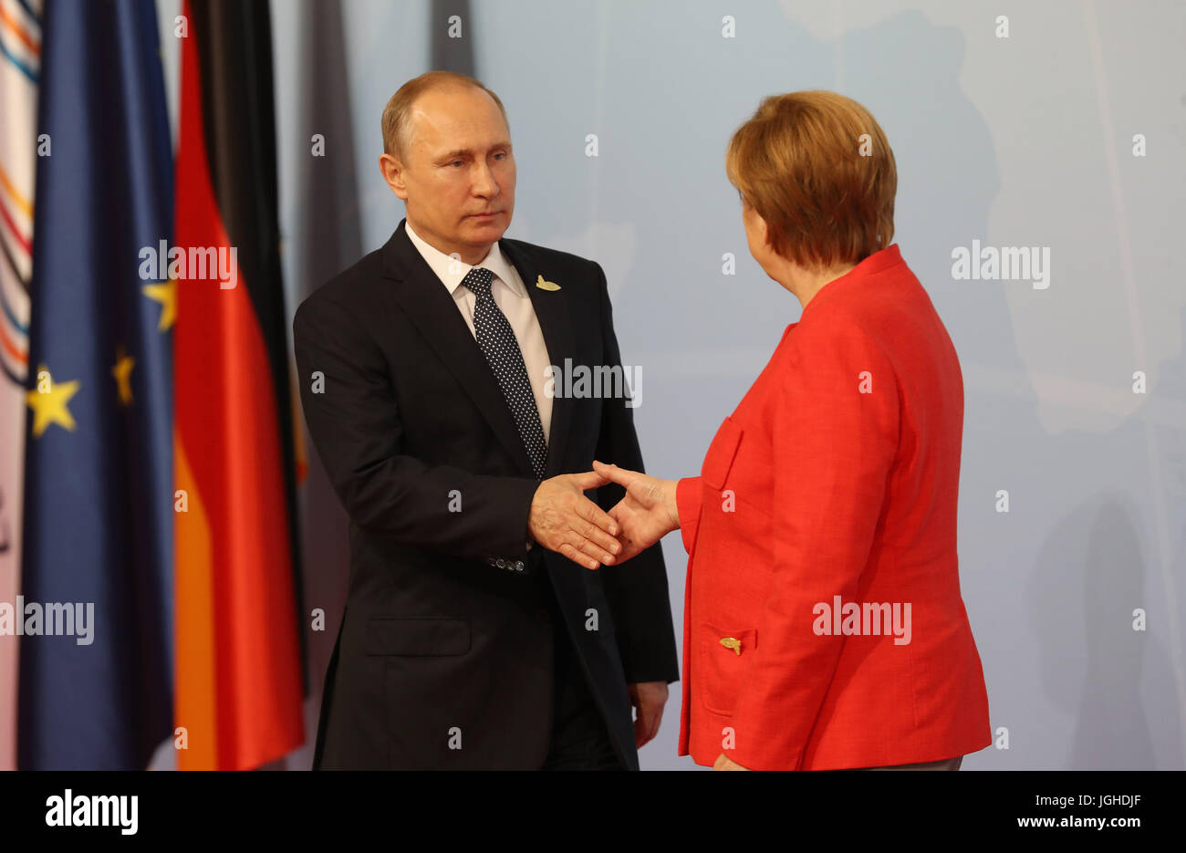German Chancellor Angela Merkel and Russian president Vladimir Putin ...