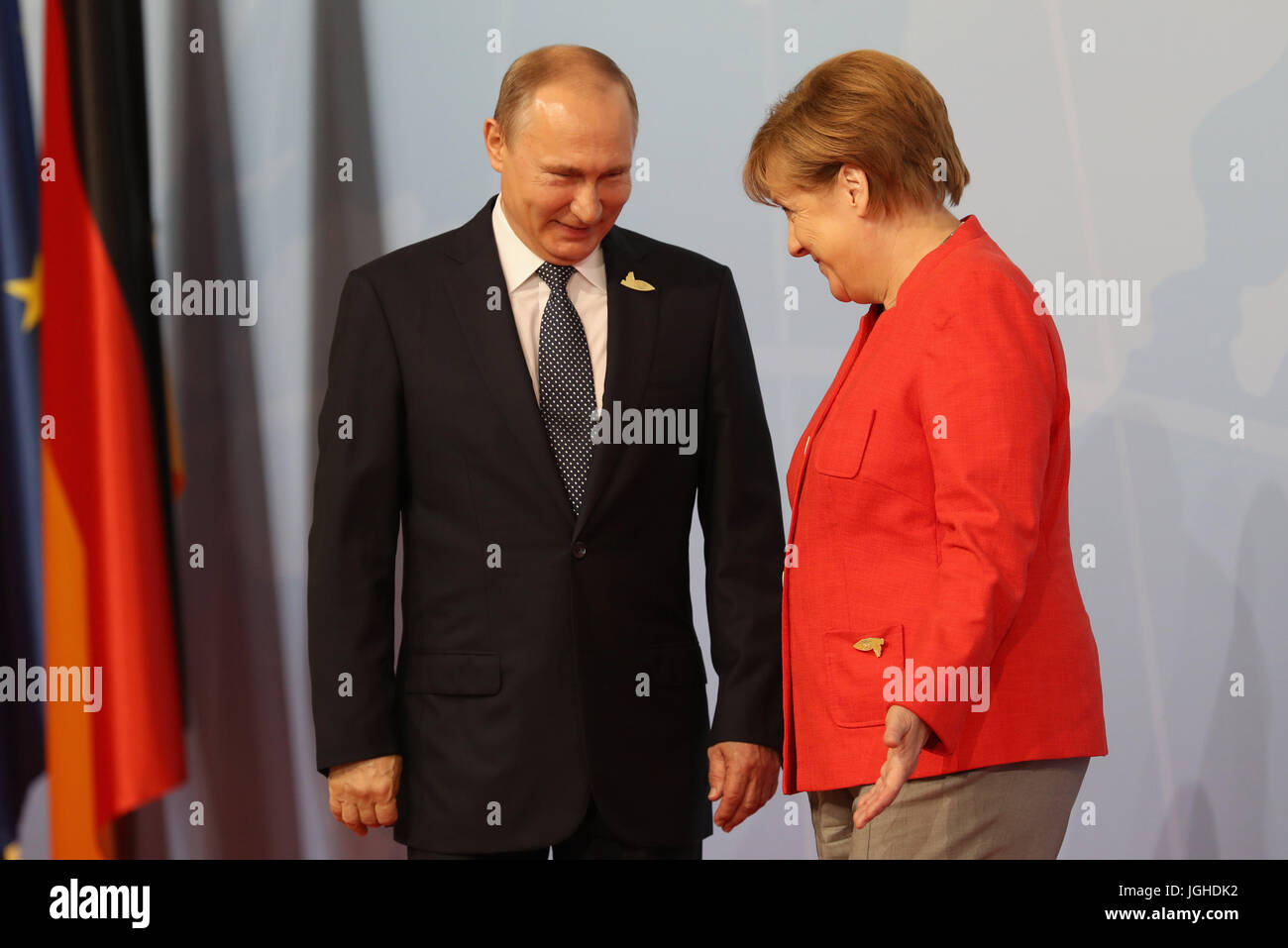 German Chancellor Angela Merkel and Russian president Vladimir Putin ...