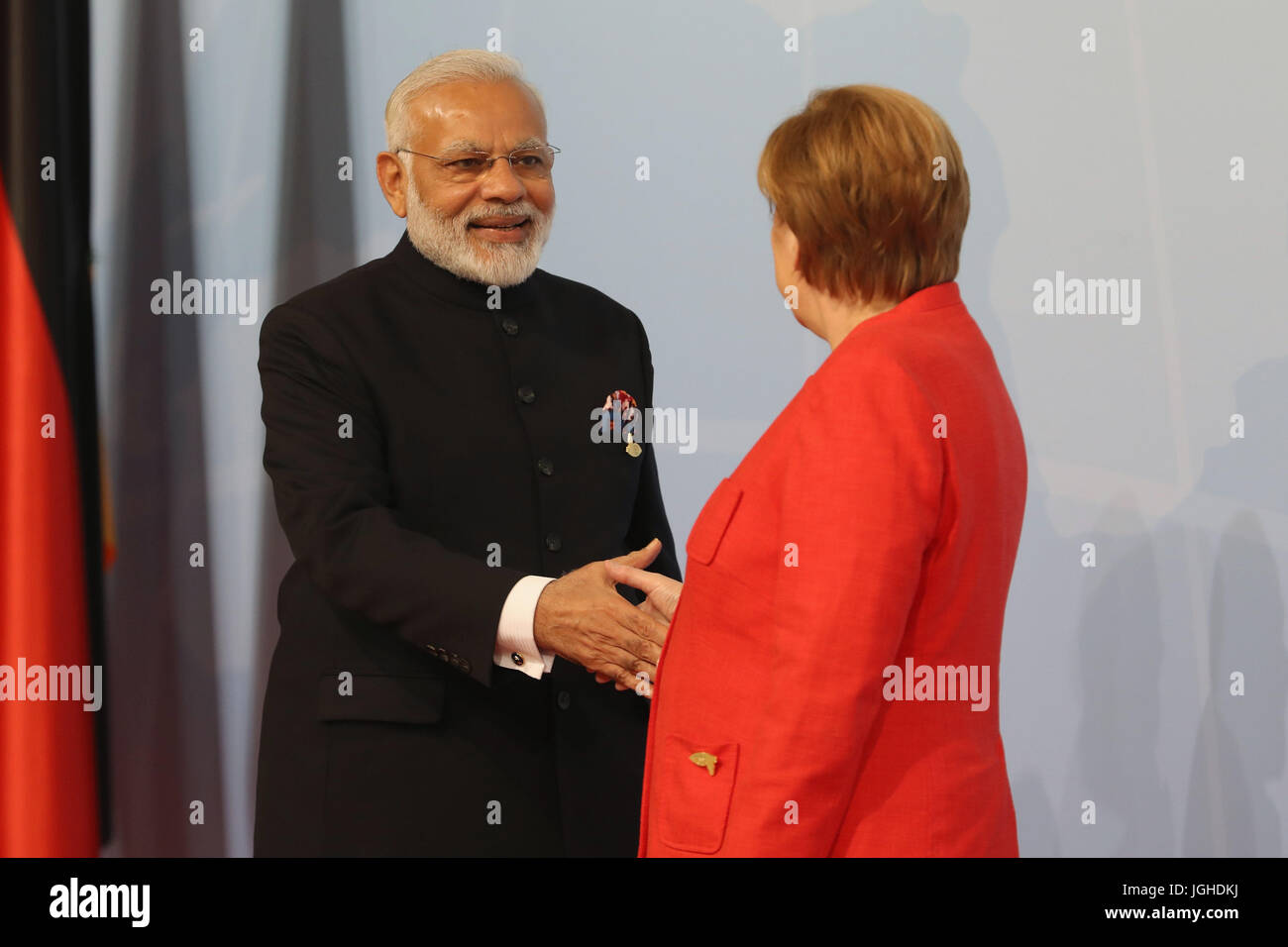 Indian Prime Minister Narendra Modi and German Chancellor Angela Merkel ...