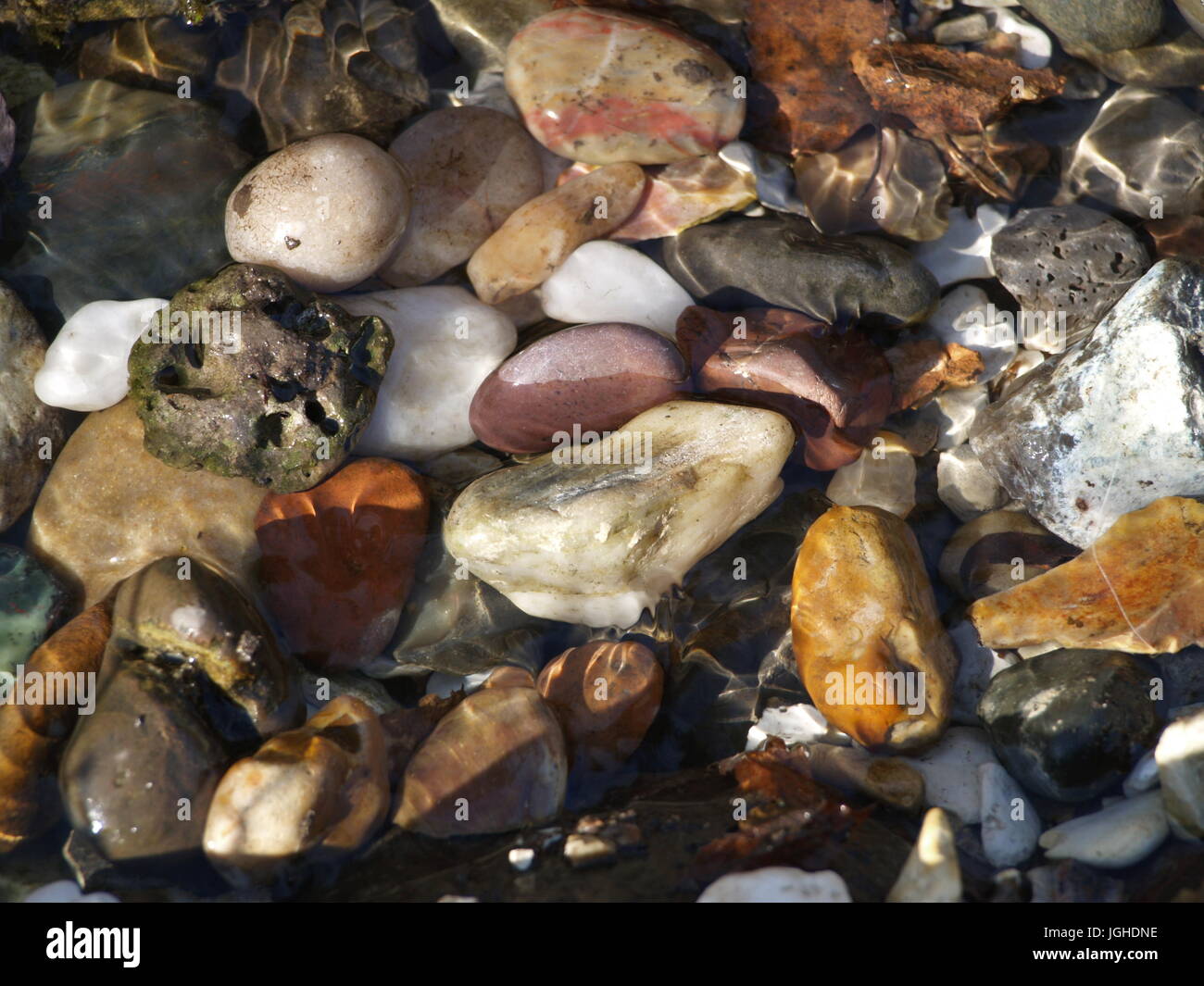 rocks and pebbles on a stream bed Stock Photo - Alamy