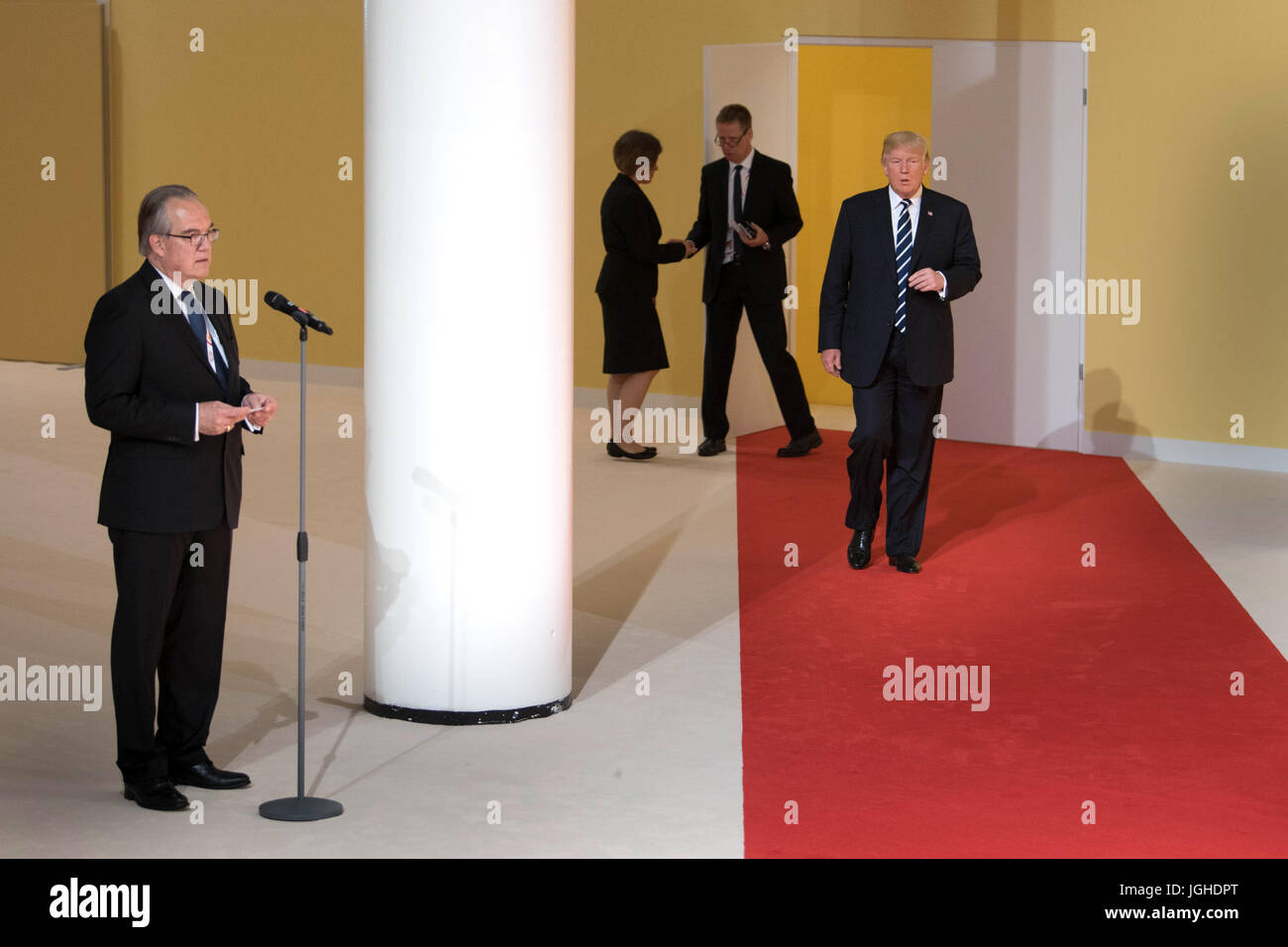 US President Donald Trump attends the G20 summit in Hamburg Stock Photo ...