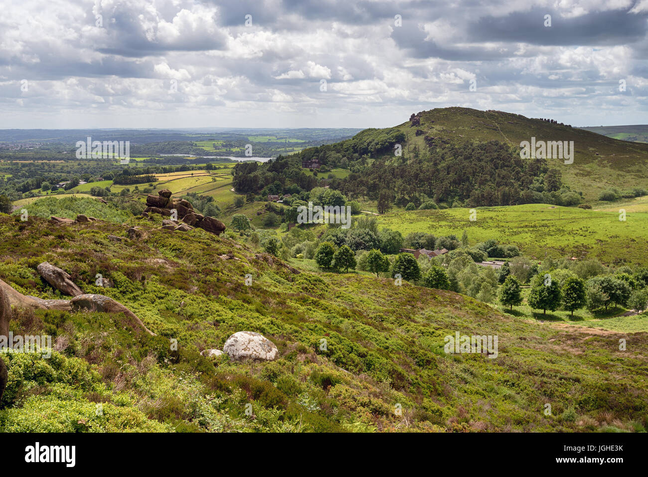The view from Ramshaw Rocks in the Peak District National Park in ...