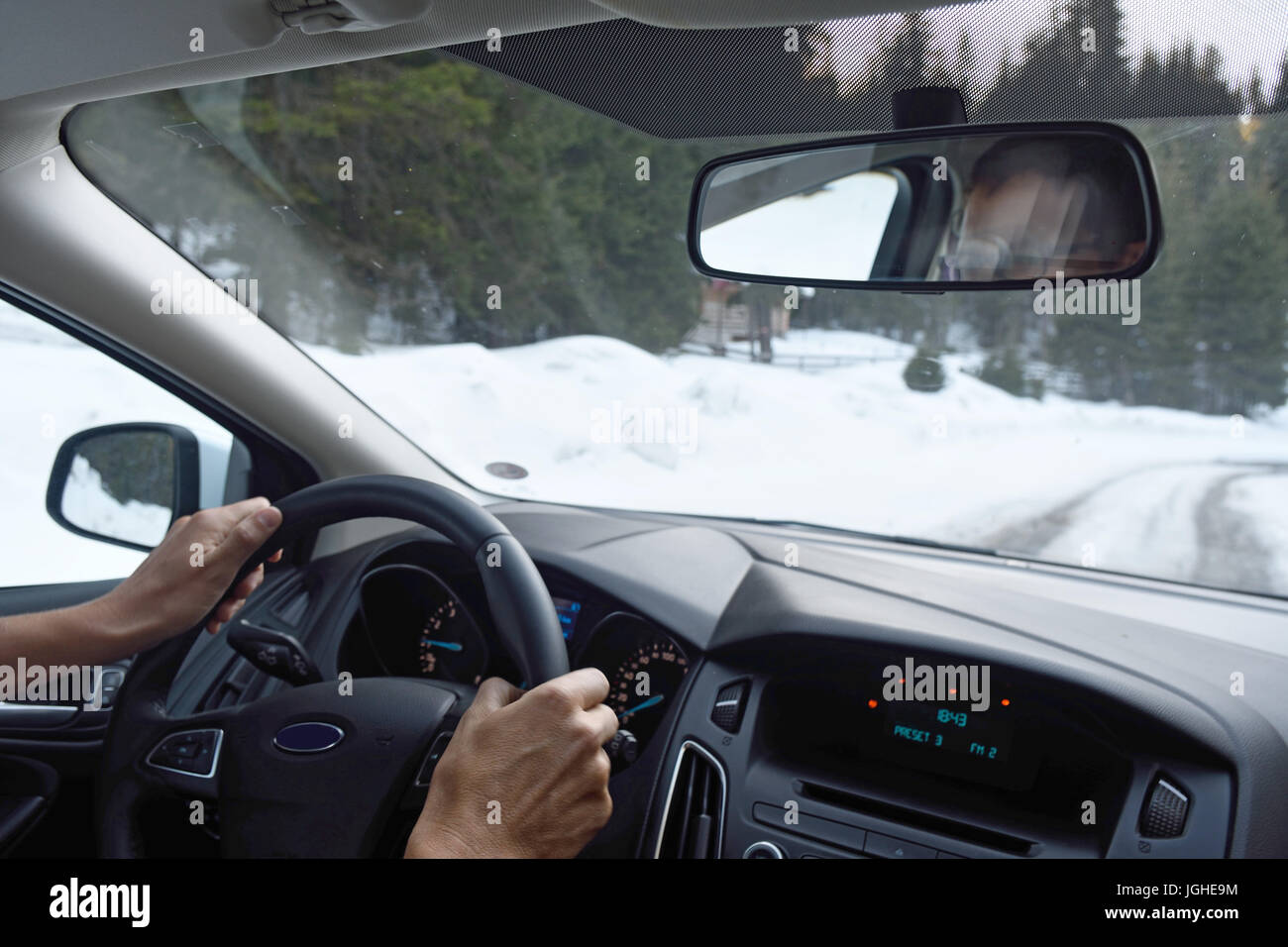 Driving with snow Stock Photo - Alamy