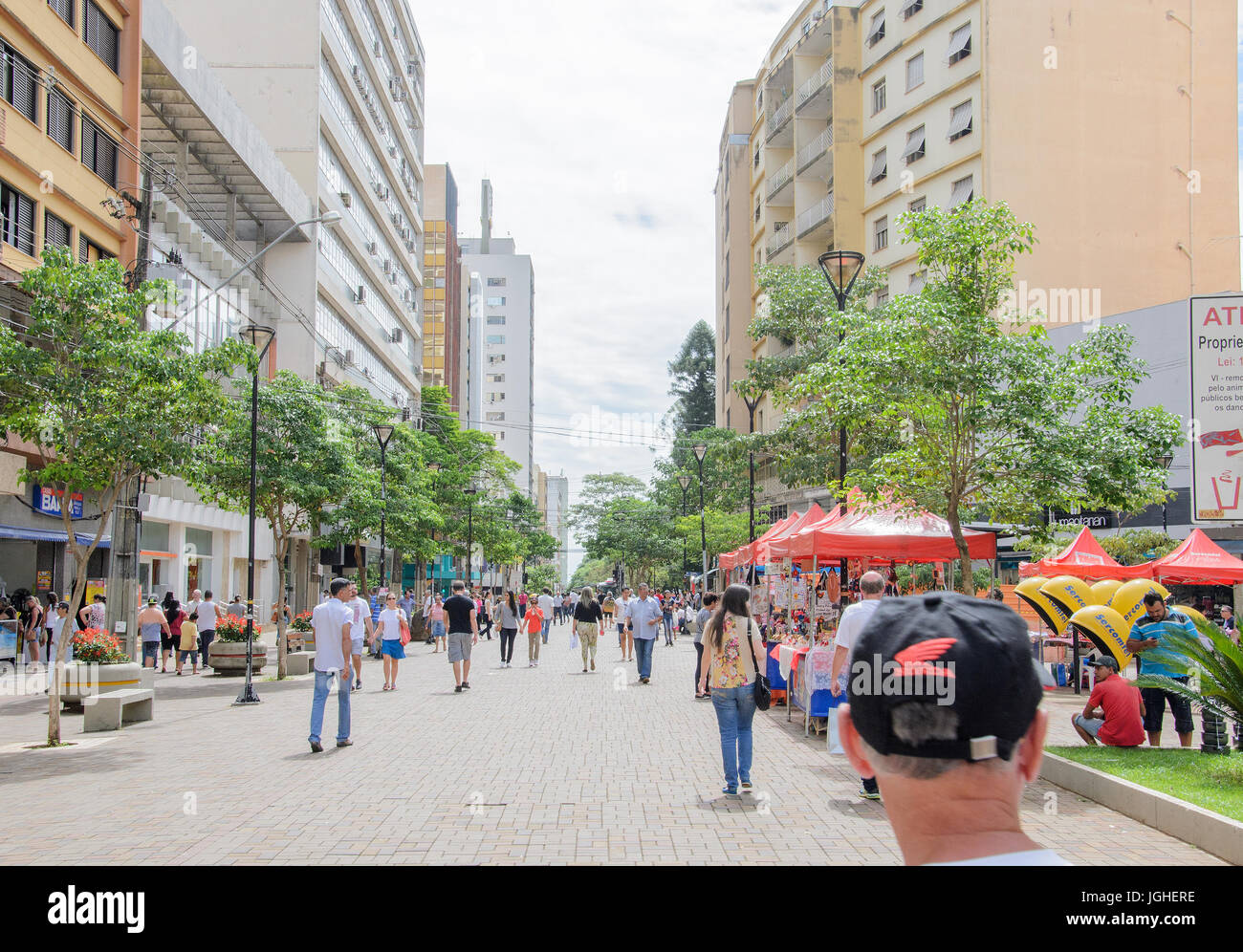 Londrina, PR, Brazil - December 23, 2016: Downtown of Londrina. People ...