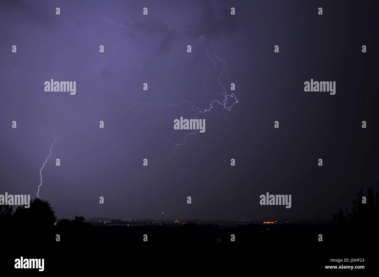 Flash thunderstorm, weather Stock Photo - Alamy