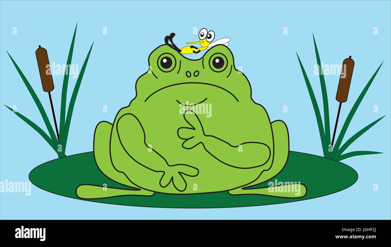 Impudent little mosquito sits on a frog Stock Vector Image & Art - Alamy