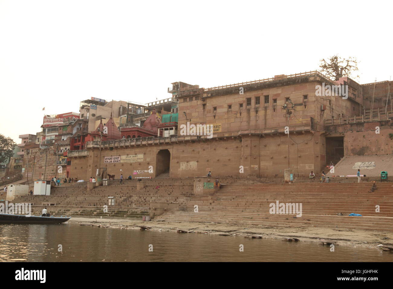 Varanasi ghat Ganges River Stock Photo - Alamy