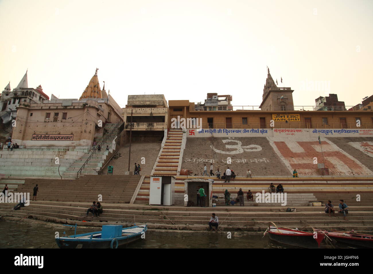 Varanasi ghat Ganges River Stock Photo - Alamy