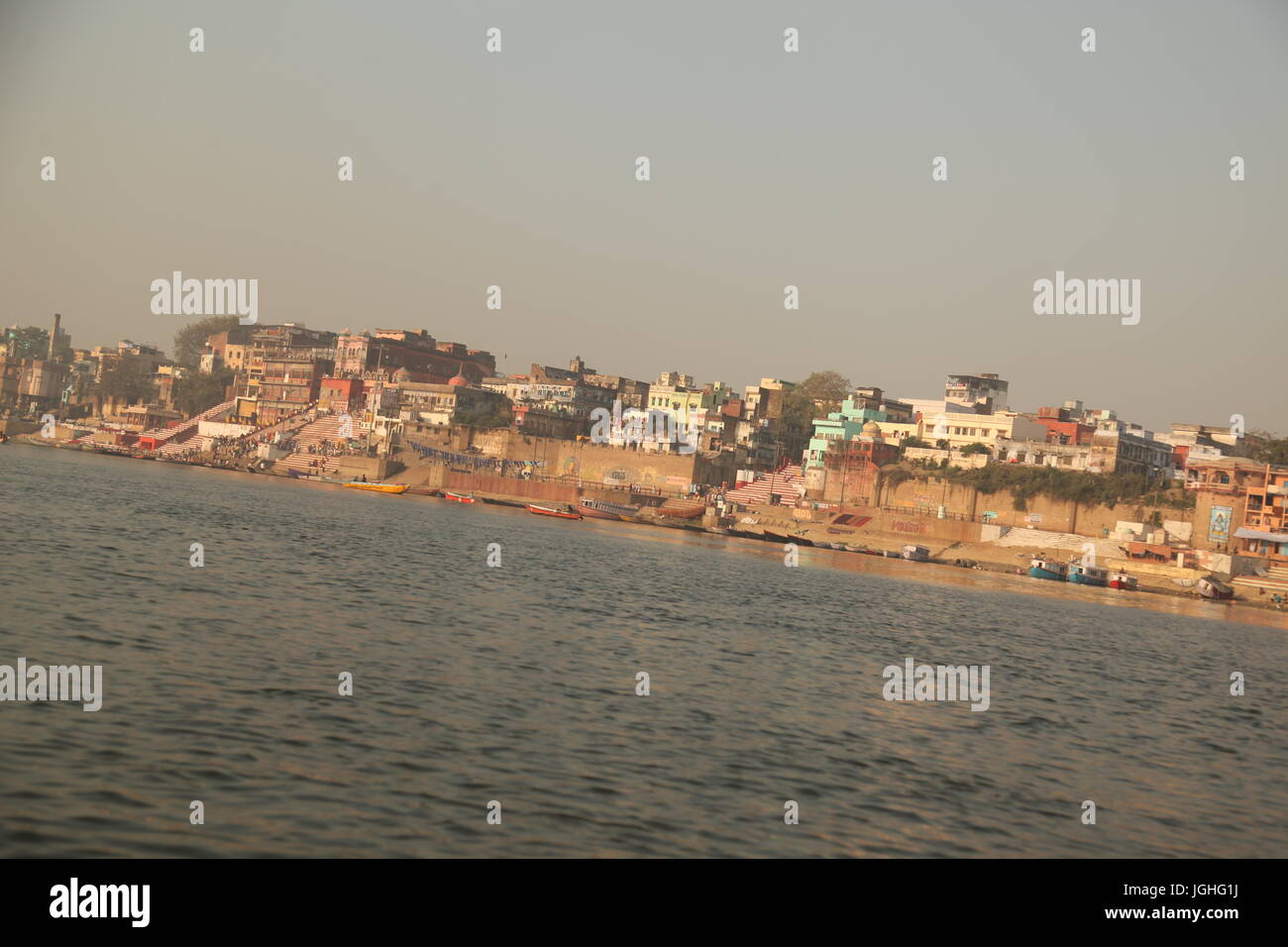 Varanasi ghat Ganges River Stock Photo - Alamy