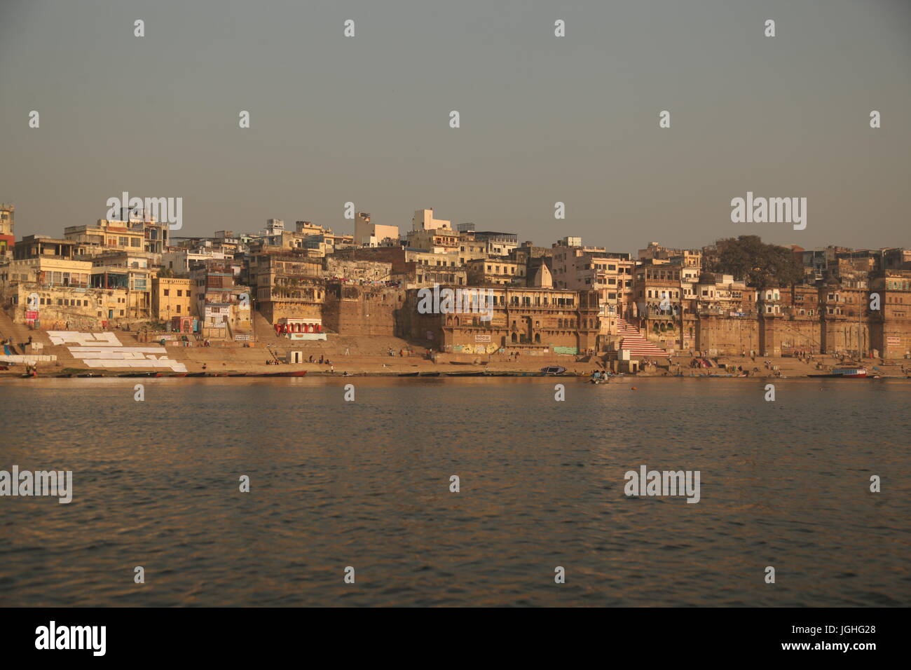 Varanasi ghat Ganges River Stock Photo - Alamy