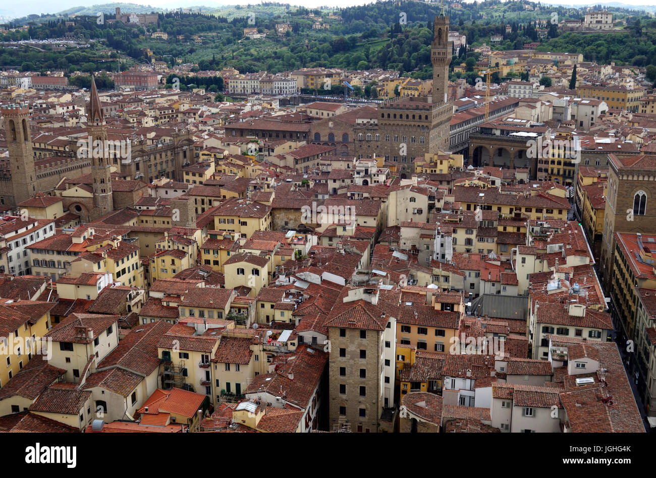 Red roof tops of Florence, Italy from the Duomo Stock Photo - Alamy