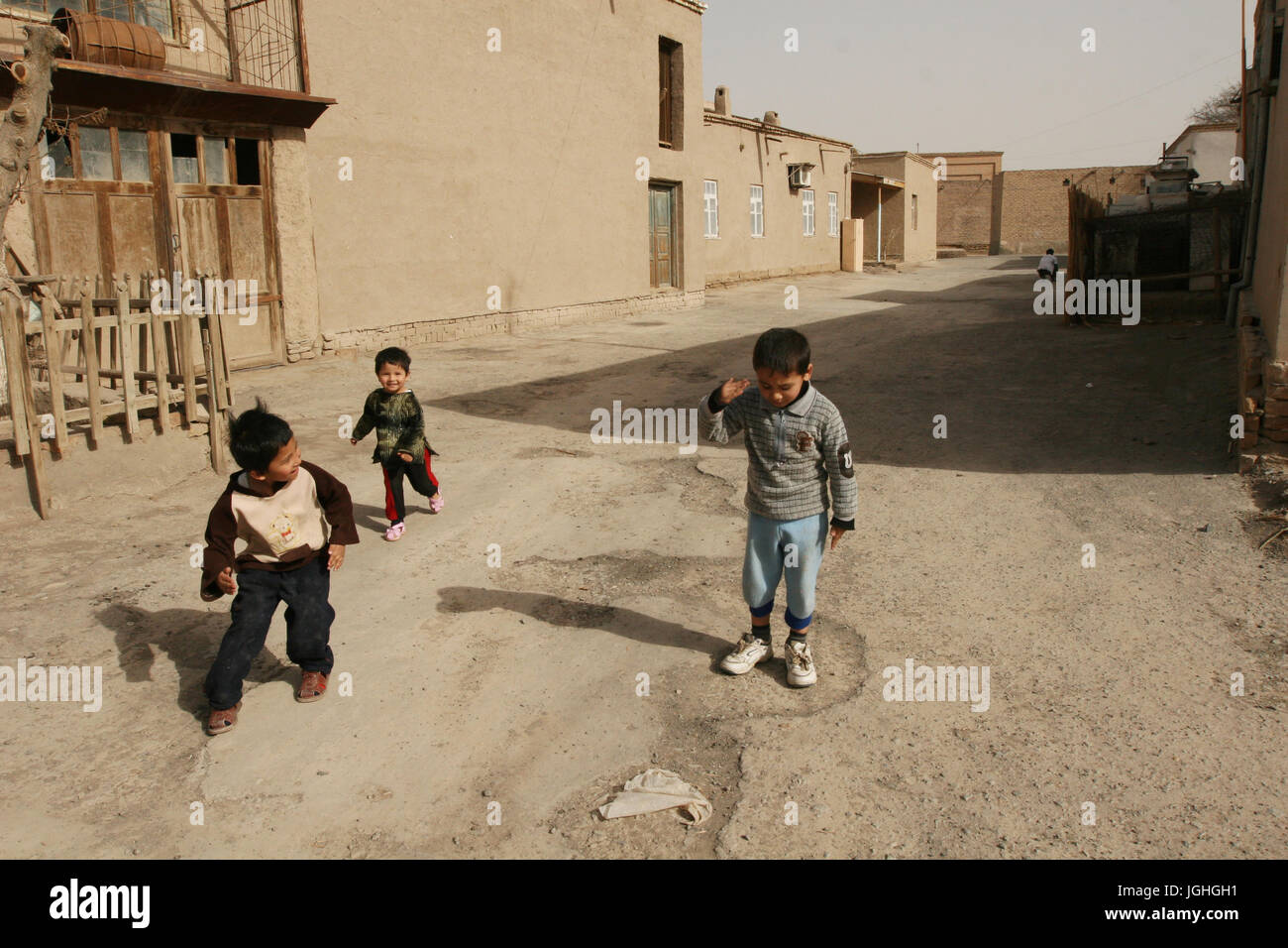 Khiva, Uzbekistan - March 08, 2009: Poverty in Uzbekistan. Children in ...