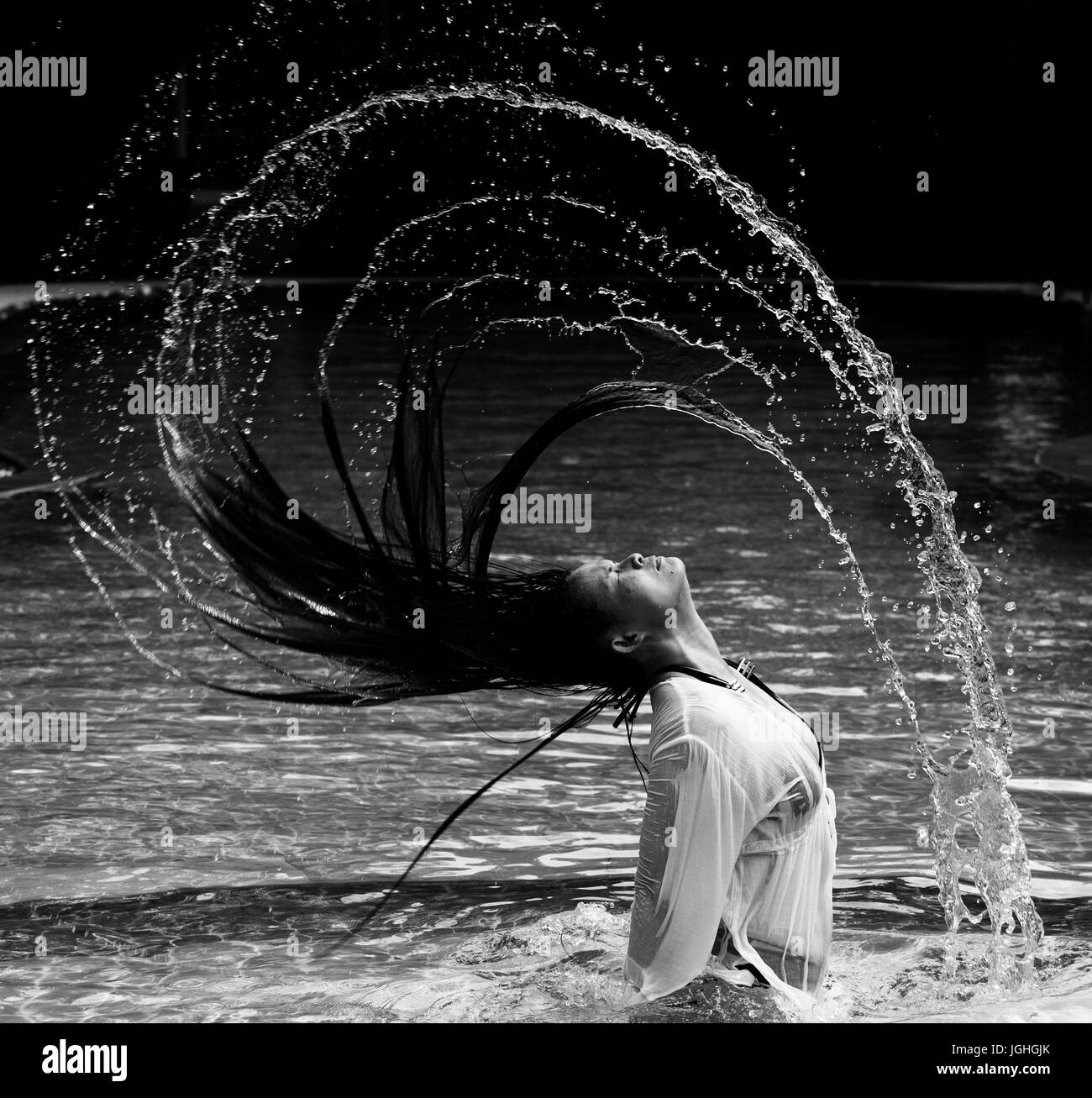 Woman face water Black and White Stock Photos & Images - Alamy