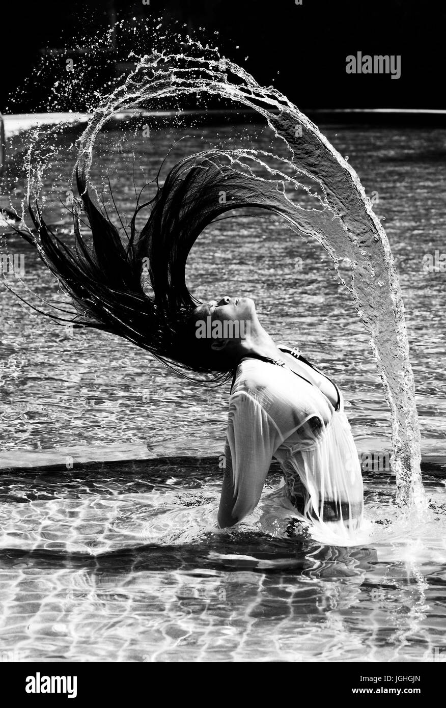 Person, diving, Woman, pool Stock Photo - Alamy