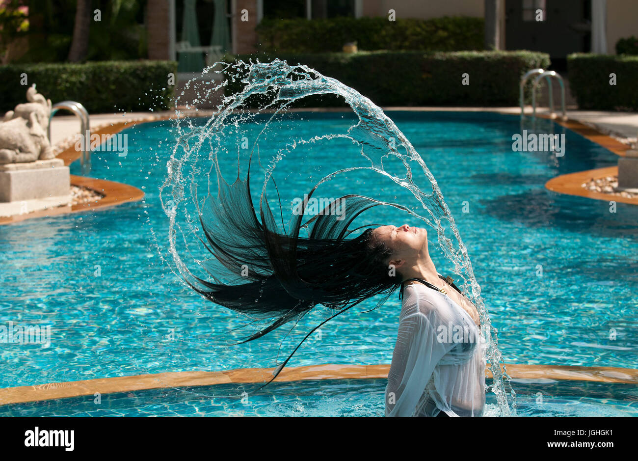 Person, diving, Woman, pool Stock Photo - Alamy