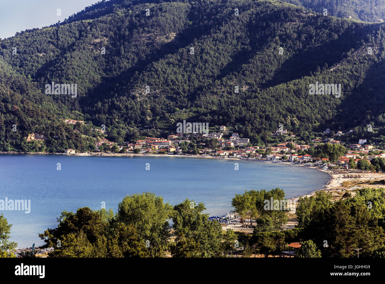 Golden Beach, Skala Potamia Stock Photo - Alamy