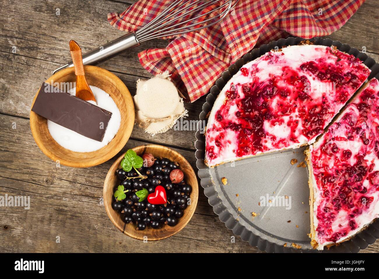 Summer Dessert with Currant and Cheesecake Cream. Healthy pleasure ...