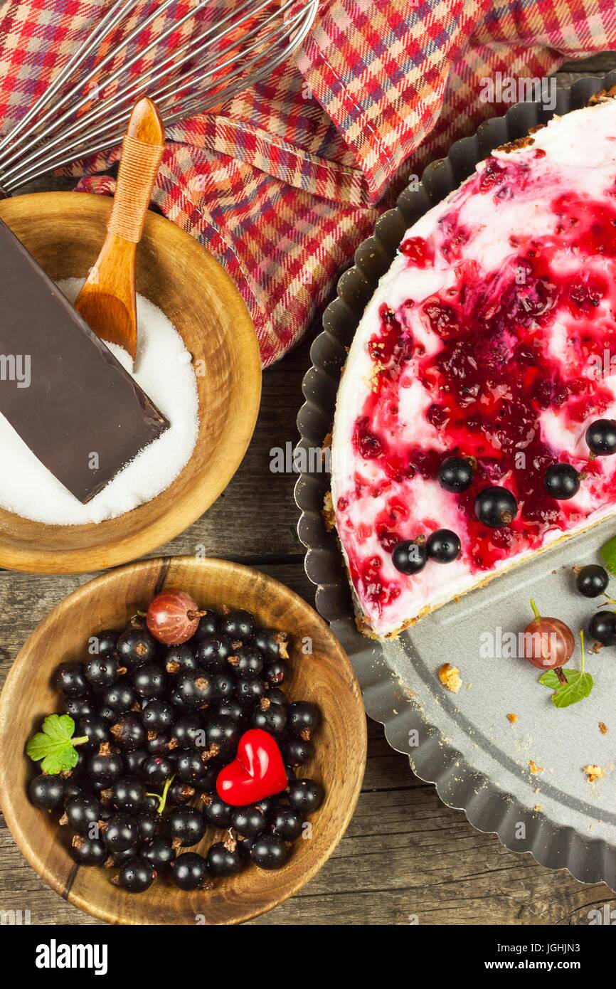 Summer Dessert with Currant and Cheesecake Cream. Healthy pleasure ...