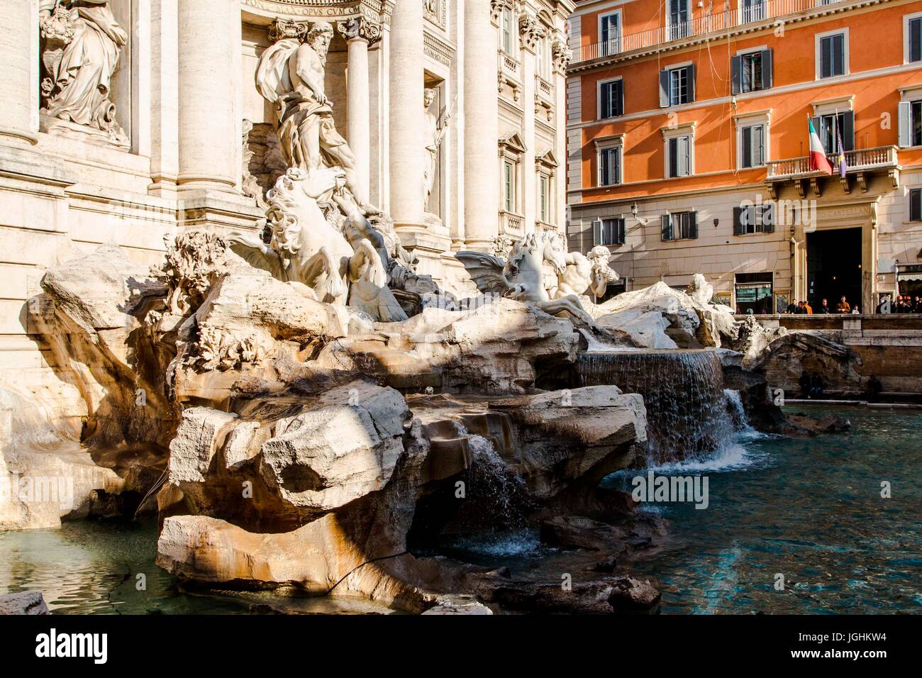 Fontana di Trevi, the largest Baroque fountain in the city and one of ...