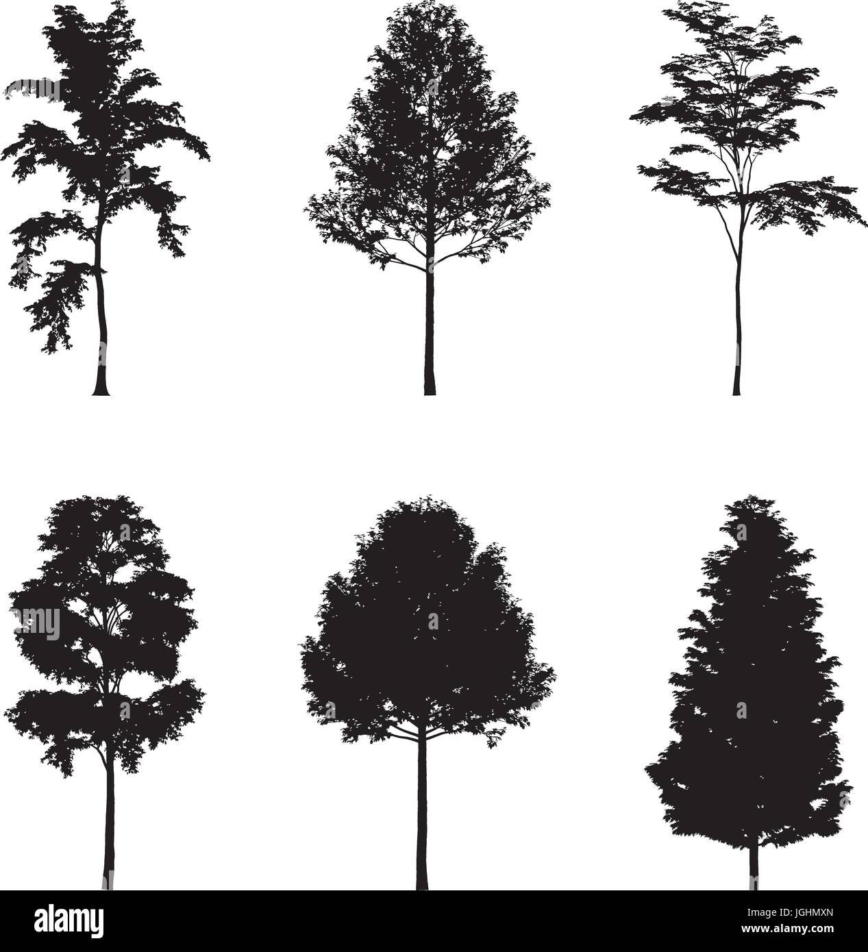 Vector illustration of tree silhouettes Stock Vector Image & Art - Alamy
