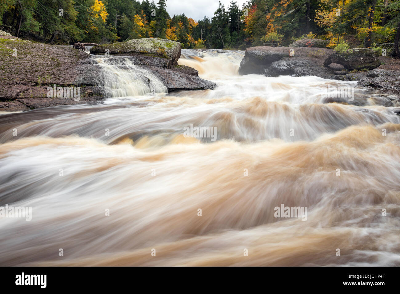 Sandstone Falls on the Black River Scenic Byway in the Upper Peninsula of Michigan Stock Photo ...