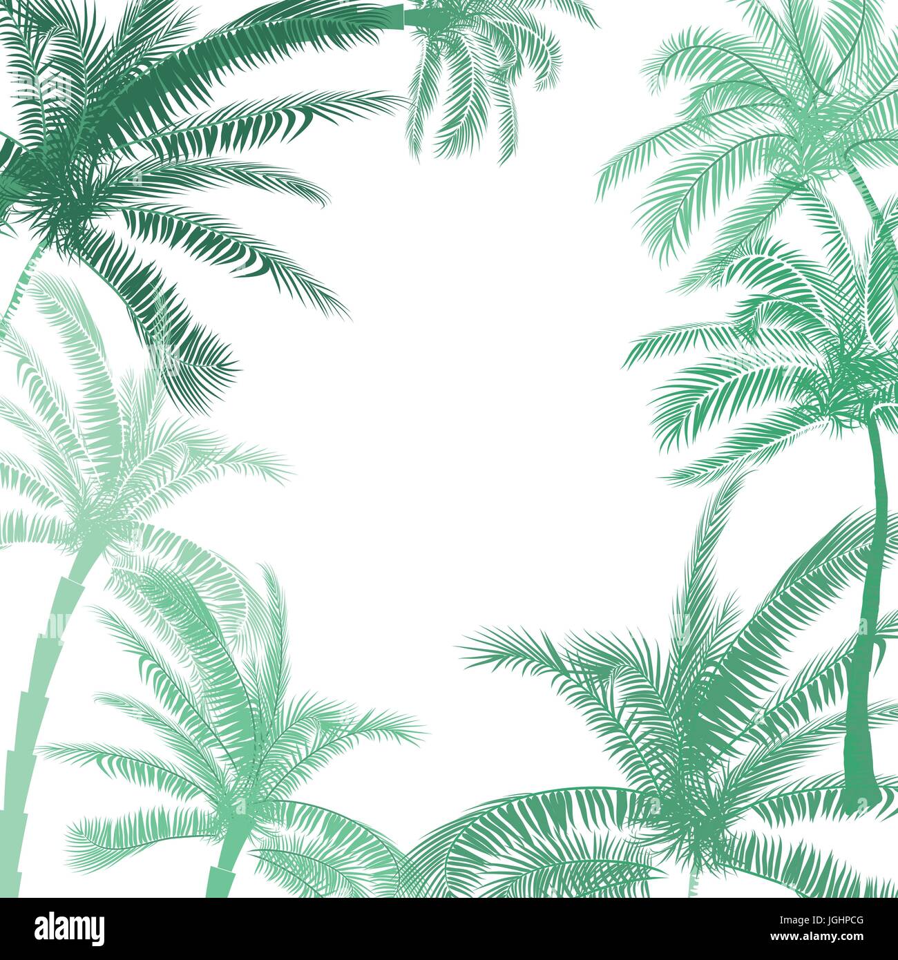 Vector Beautiful exotic tropical summer pattern with palm trees Stock ...